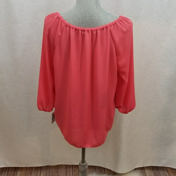 INC International Concepts | Tops | Nwt Inc Coral Keyhole Faux Wrap ...